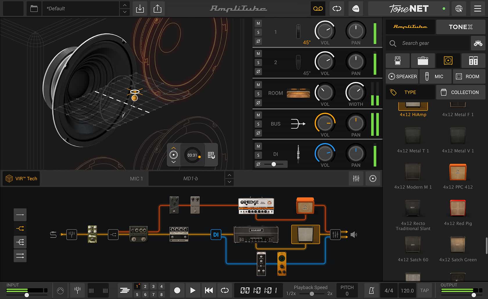 AmpliTube 5 amp simulation and guitar gear modeling software