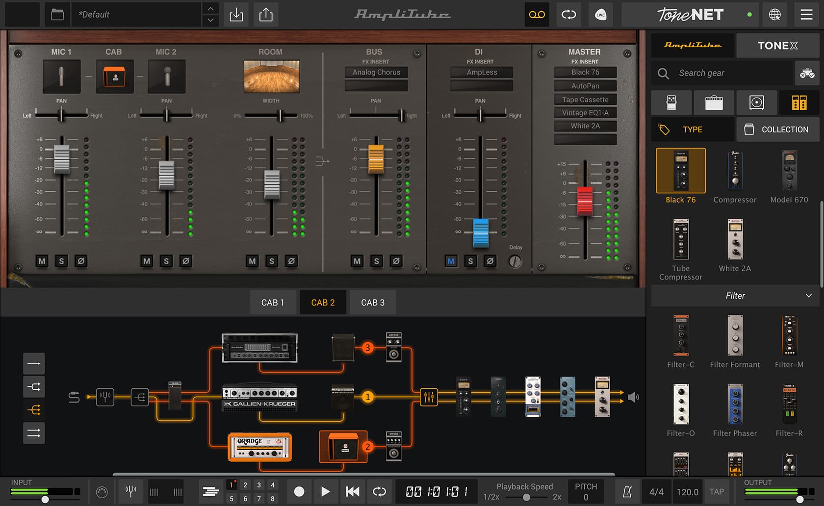 AmpliTube 5 amp simulation and guitar gear modeling software
