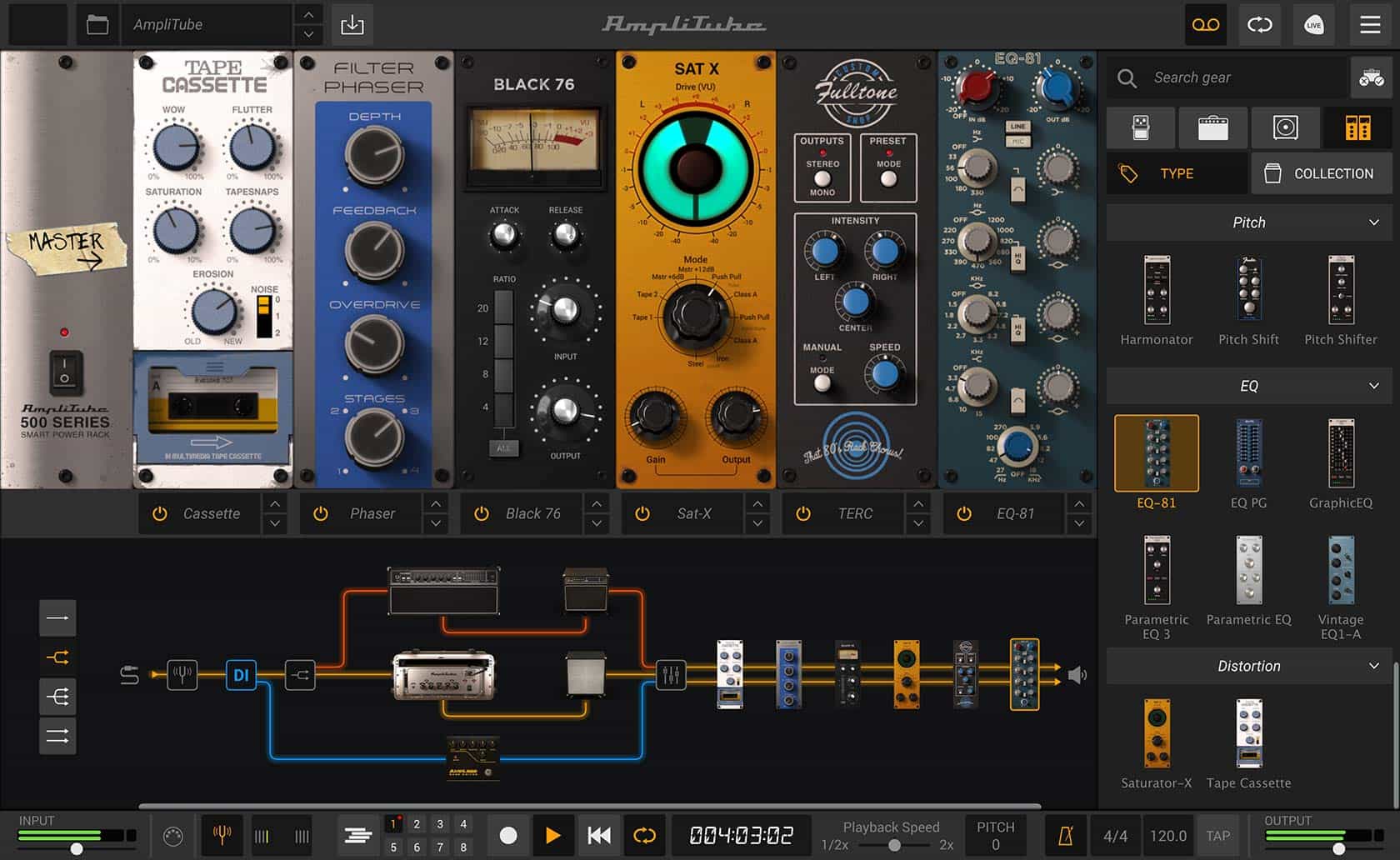 AmpliTube 5 amp simulation and guitar gear modeling software