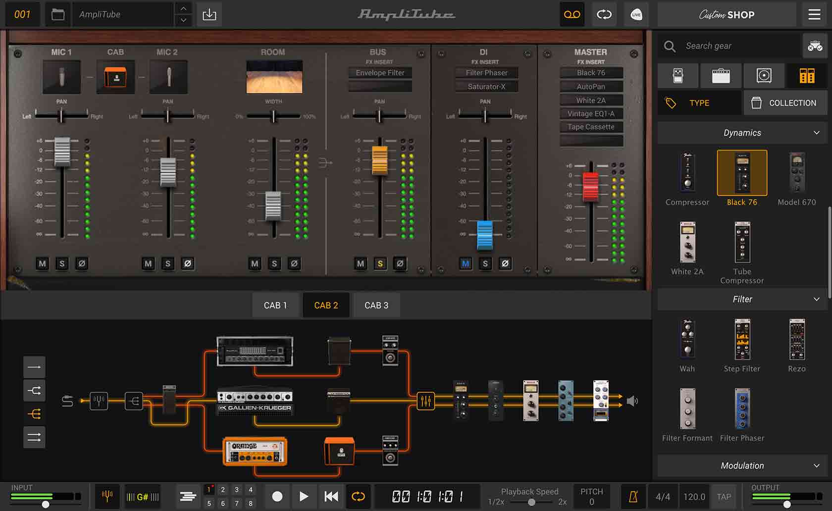 AmpliTube 5 amp simulation and guitar gear modeling software